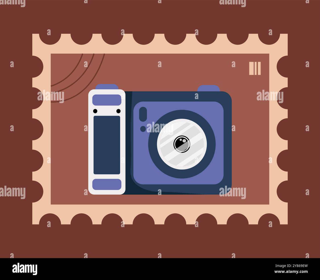 Stamp from country. Camera for tourists. Travel and tourism. Pack for ...