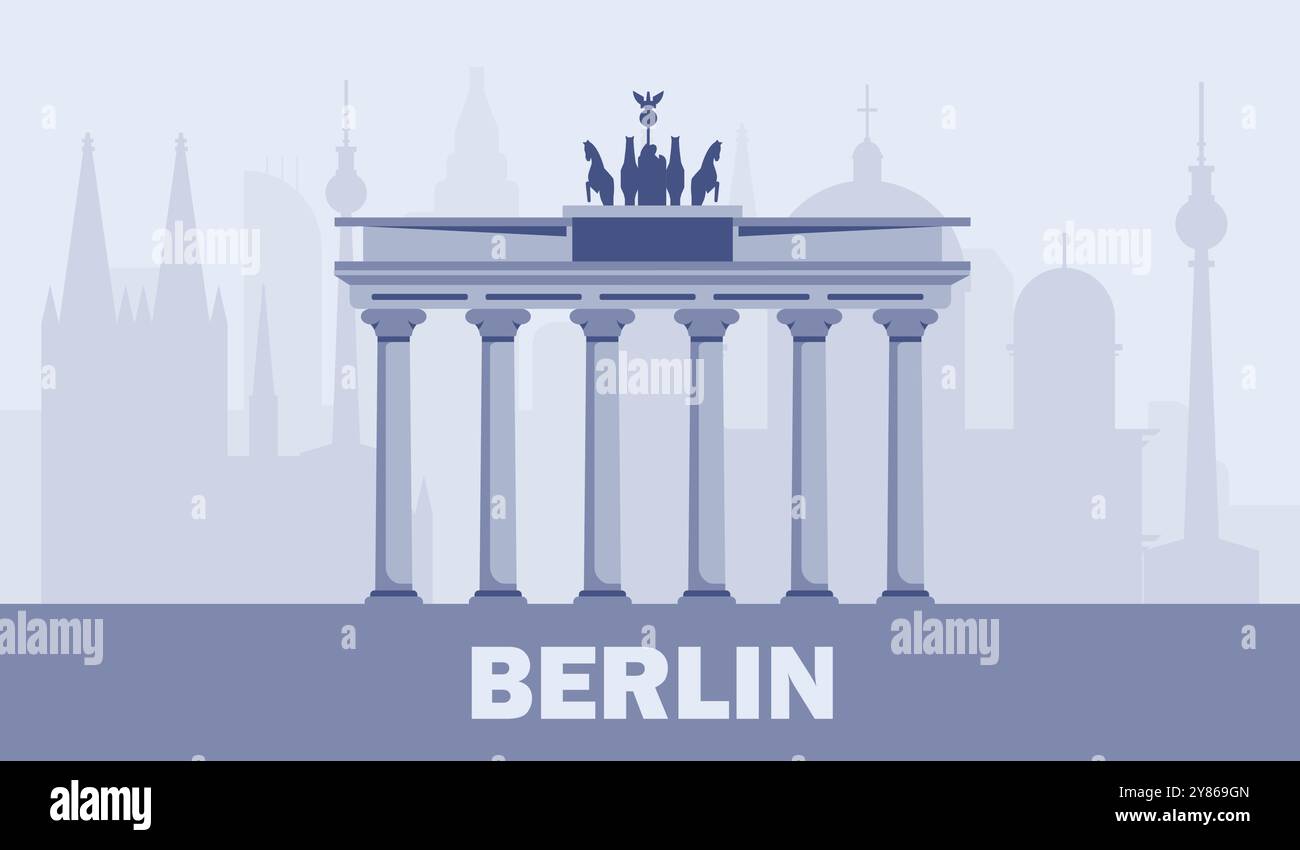 Skyline of Berlin. National German Landmark. Skyscapers and domes ...