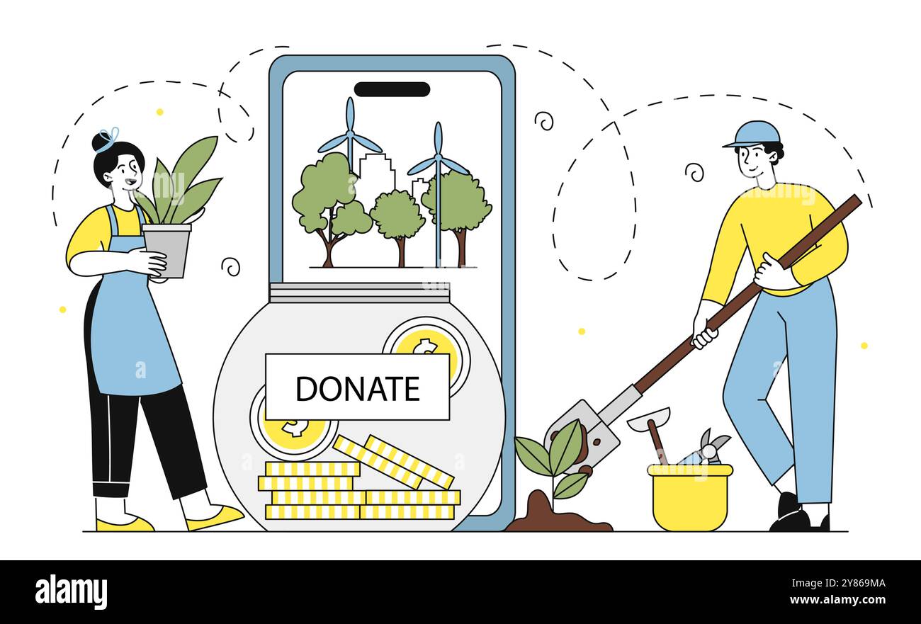 Ecologist reforestation Stock Vector Images - Alamy