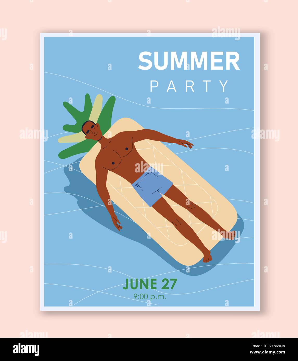 African american man swim ring Stock Vector Images - Alamy