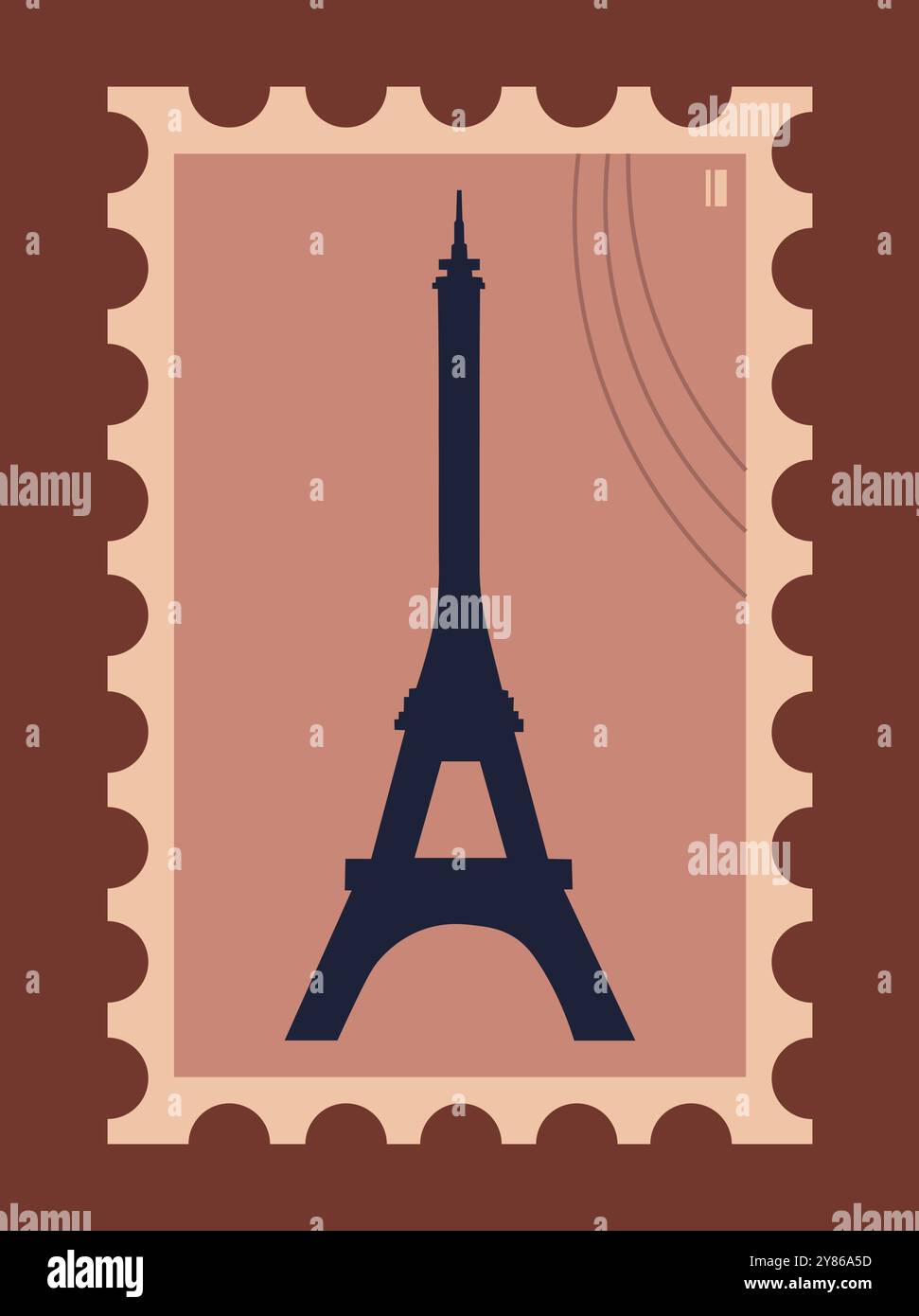 Stamp from country. Eiffel Tower silhouette. Paris and France. Travel ...