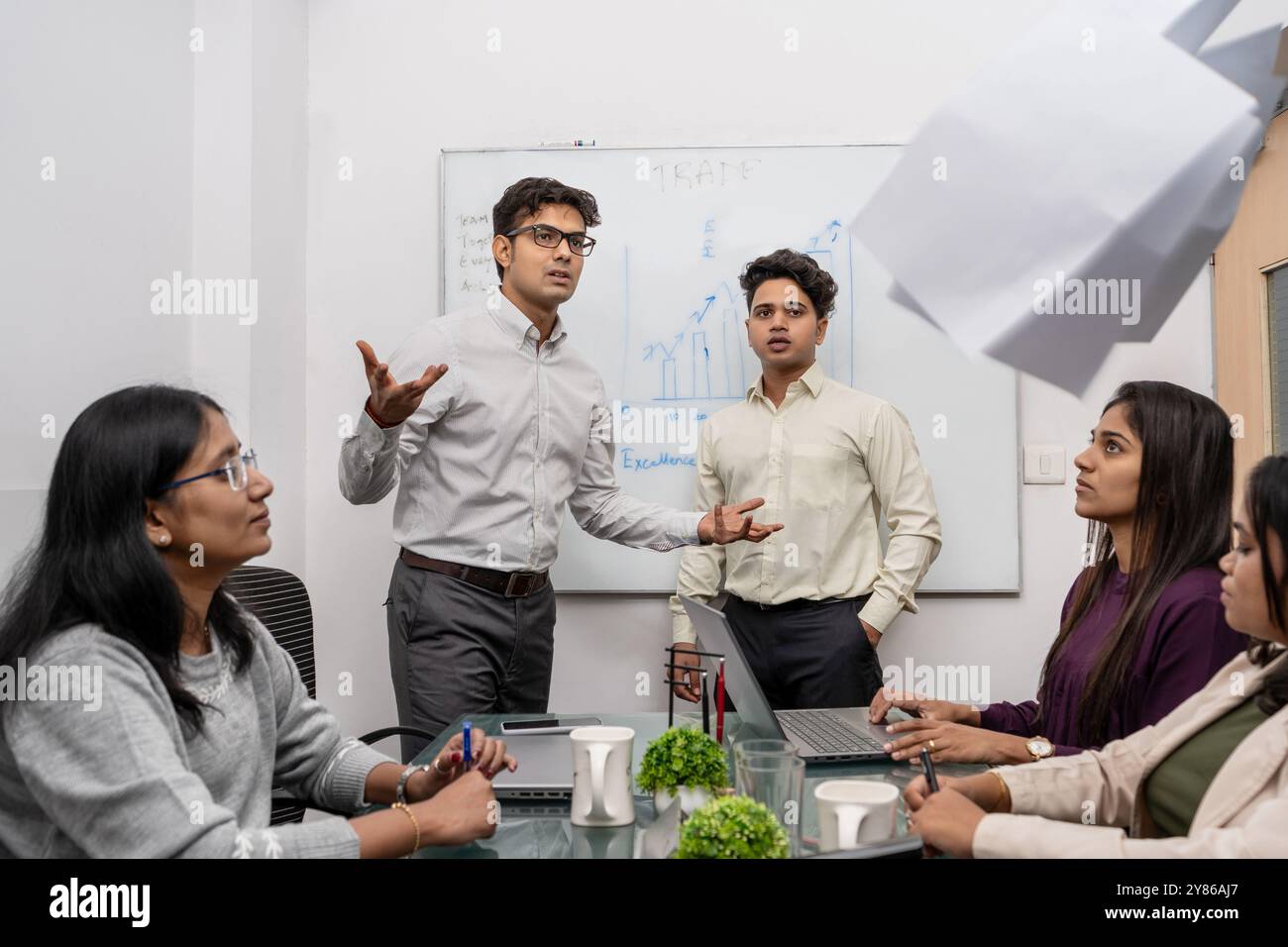 Frustrated Boss Fires Manager Due To Poor Sales Performance Intense