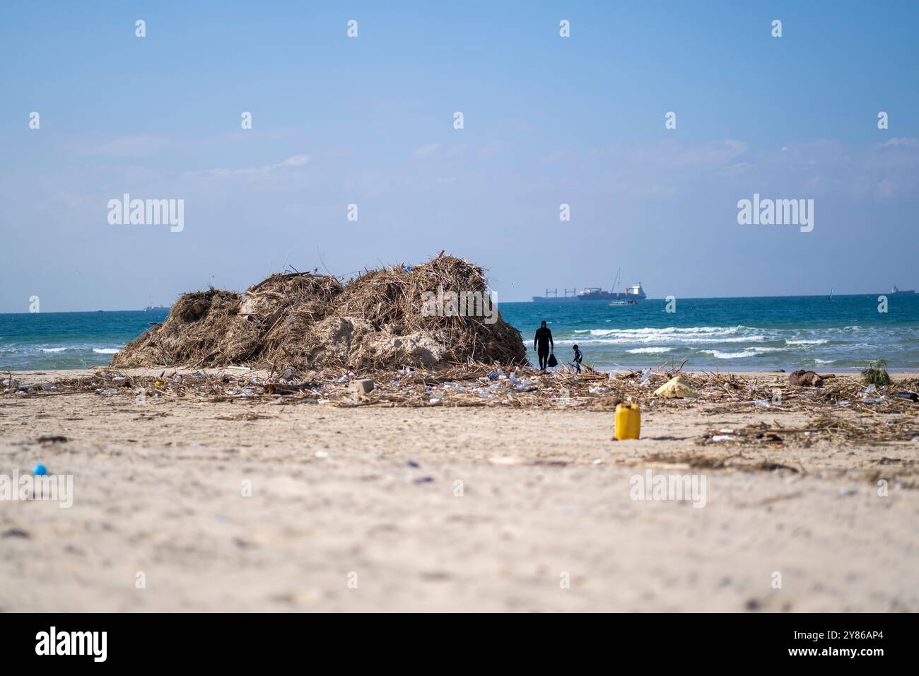 Post-Storm Pollution on the beach Stock Photo - Alamy