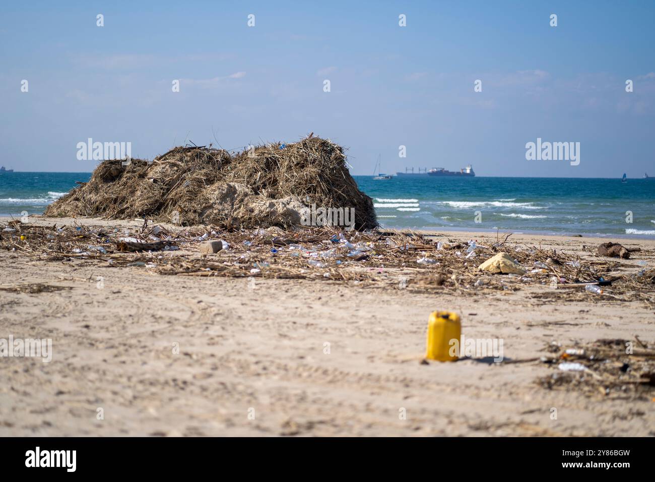 Post-Storm Pollution on the beach Stock Photo - Alamy