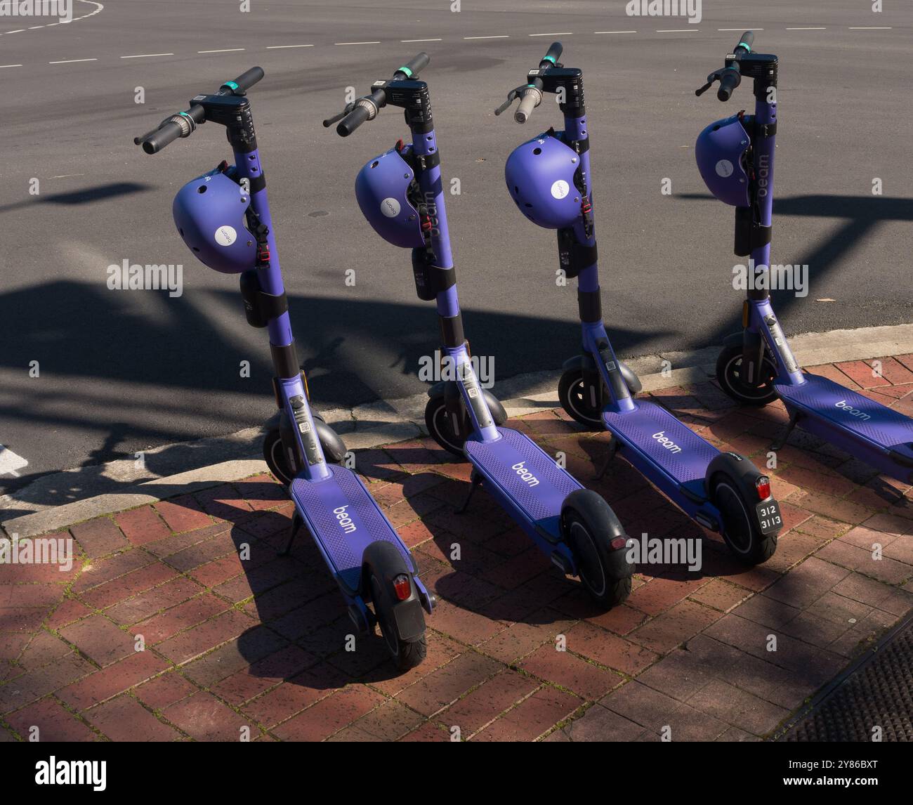 Row of escooters hi-res stock photography and images - Alamy