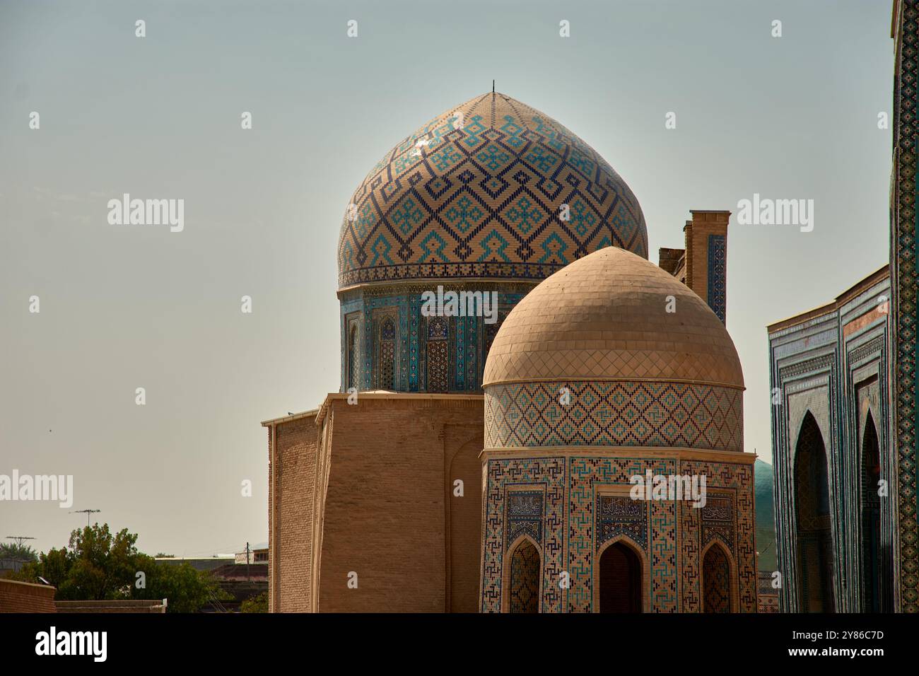 The Shah-I-Zinda Mausoleum, located in Samarkand, Uzbekistan, is a ...