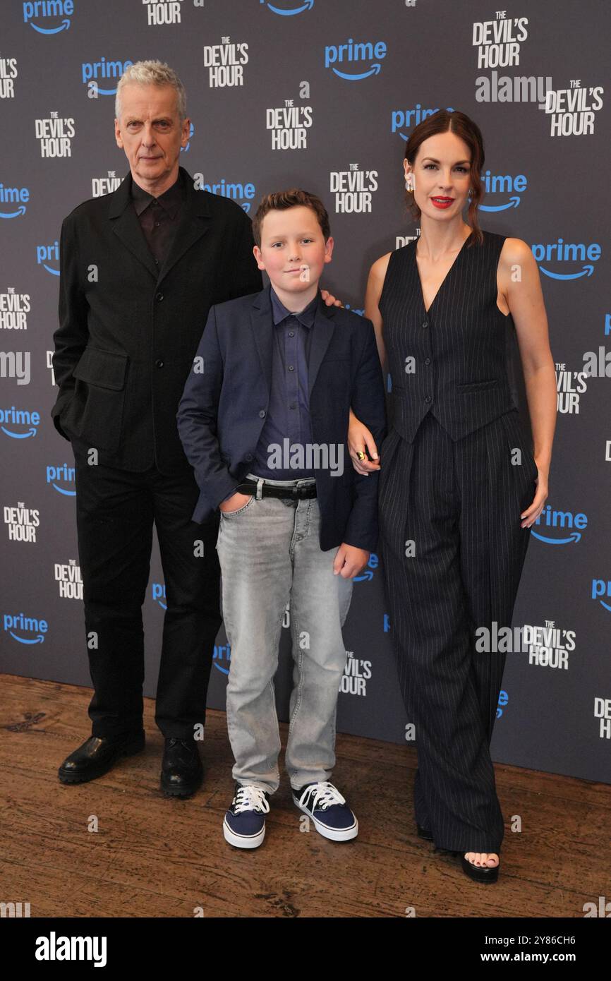 (left to right) Peter Capaldi, Benjamin Chivers and Jessica Raine at a ...