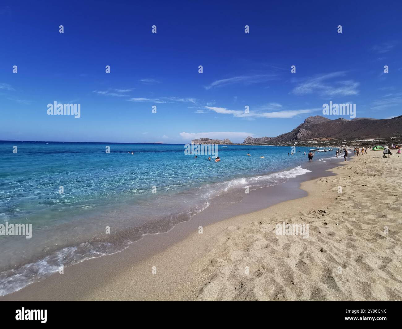 Falassarna, Greece. 10th Sep, 2024. The sandy beach at Falassarna Beach ...