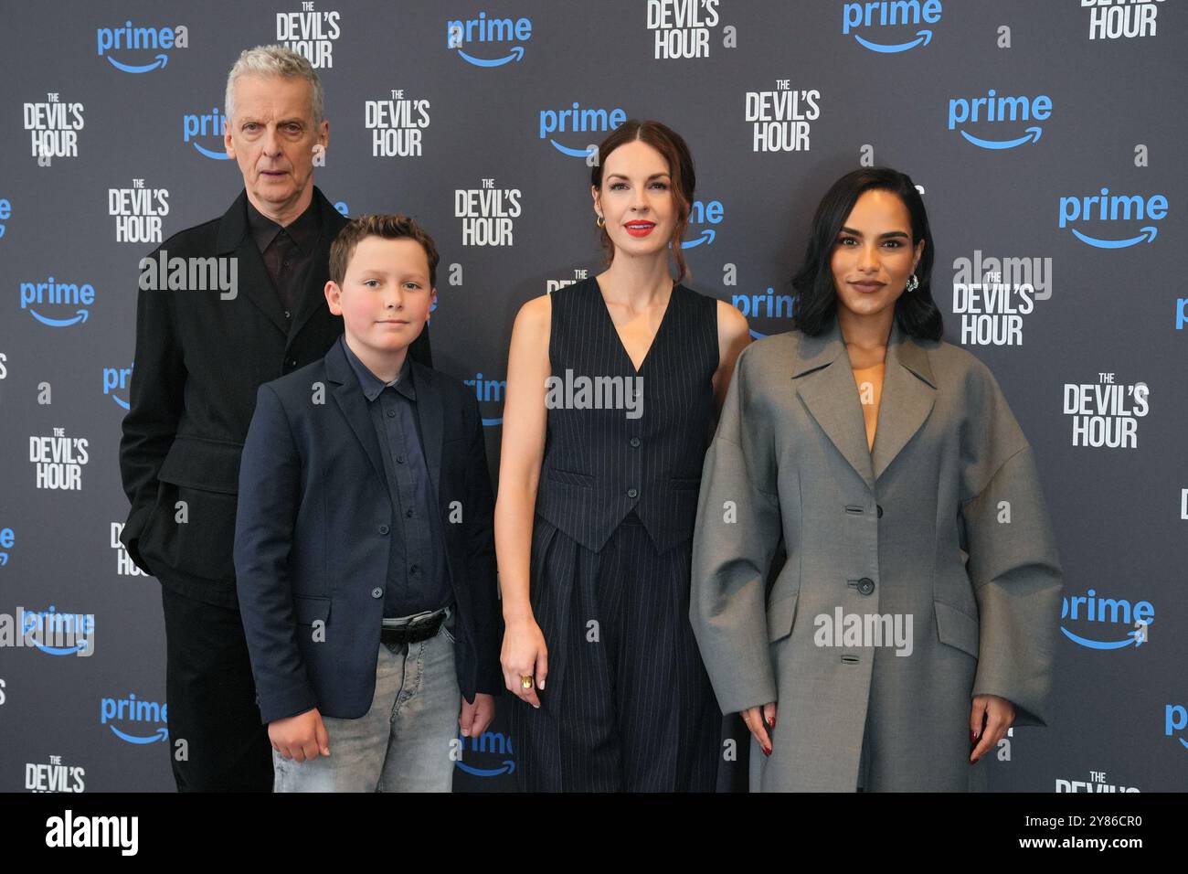 (left to right) Peter Capaldi, Benjamin Chivers, Jessica Raine and ...