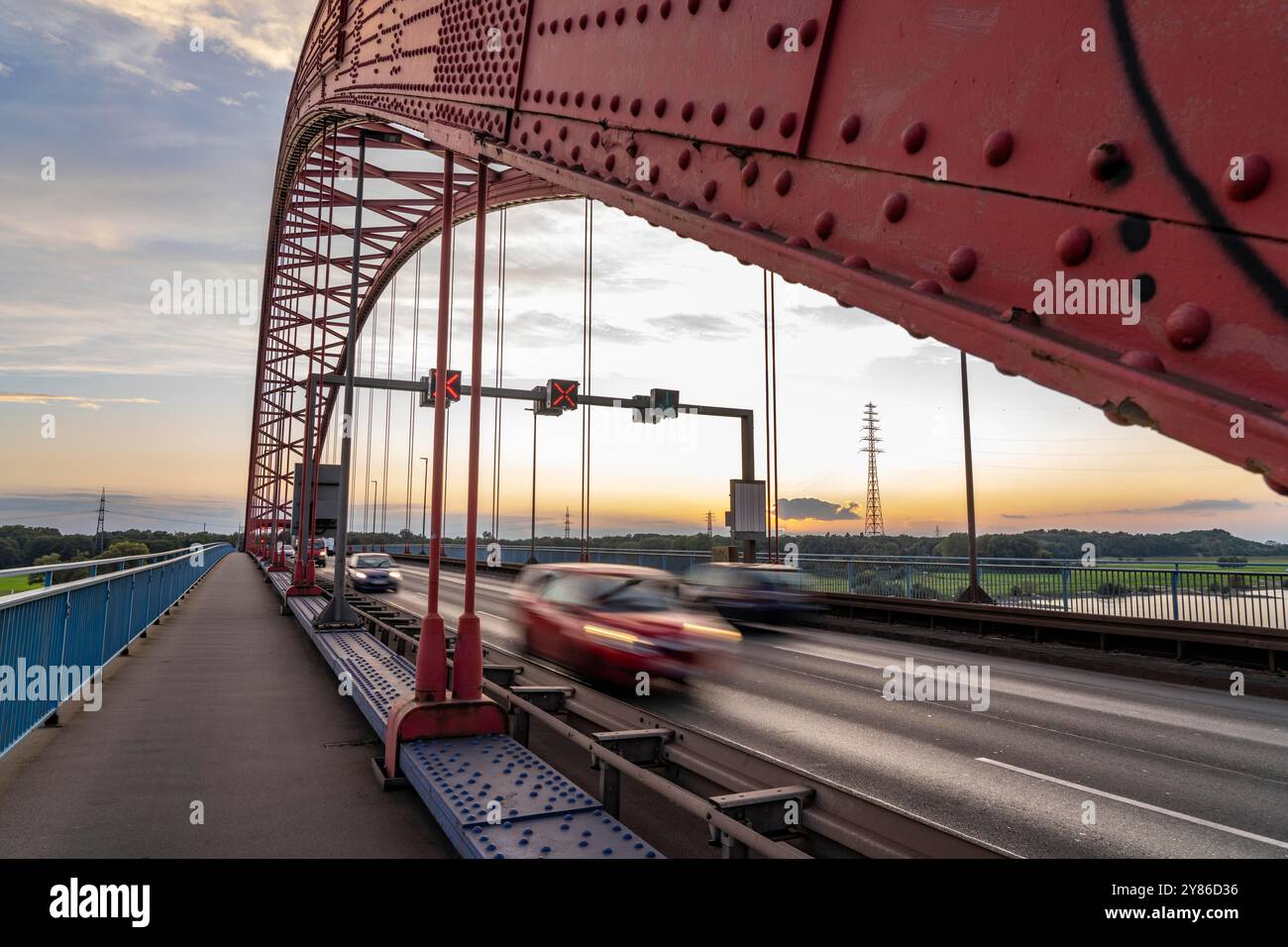 The Bridge of Solidarity, the longest tied-arch bridge in Germany, over ...