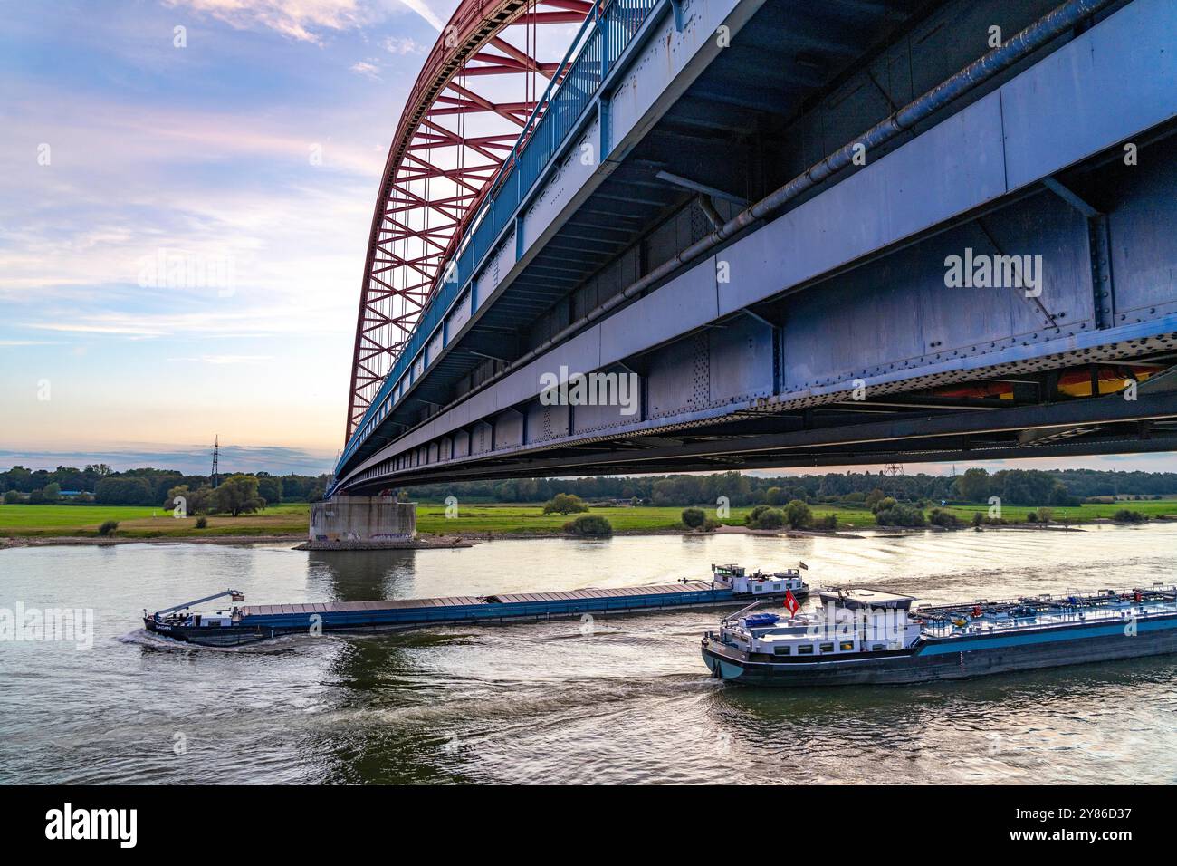 The Bridge of Solidarity, the longest tied-arch bridge in Germany, over ...