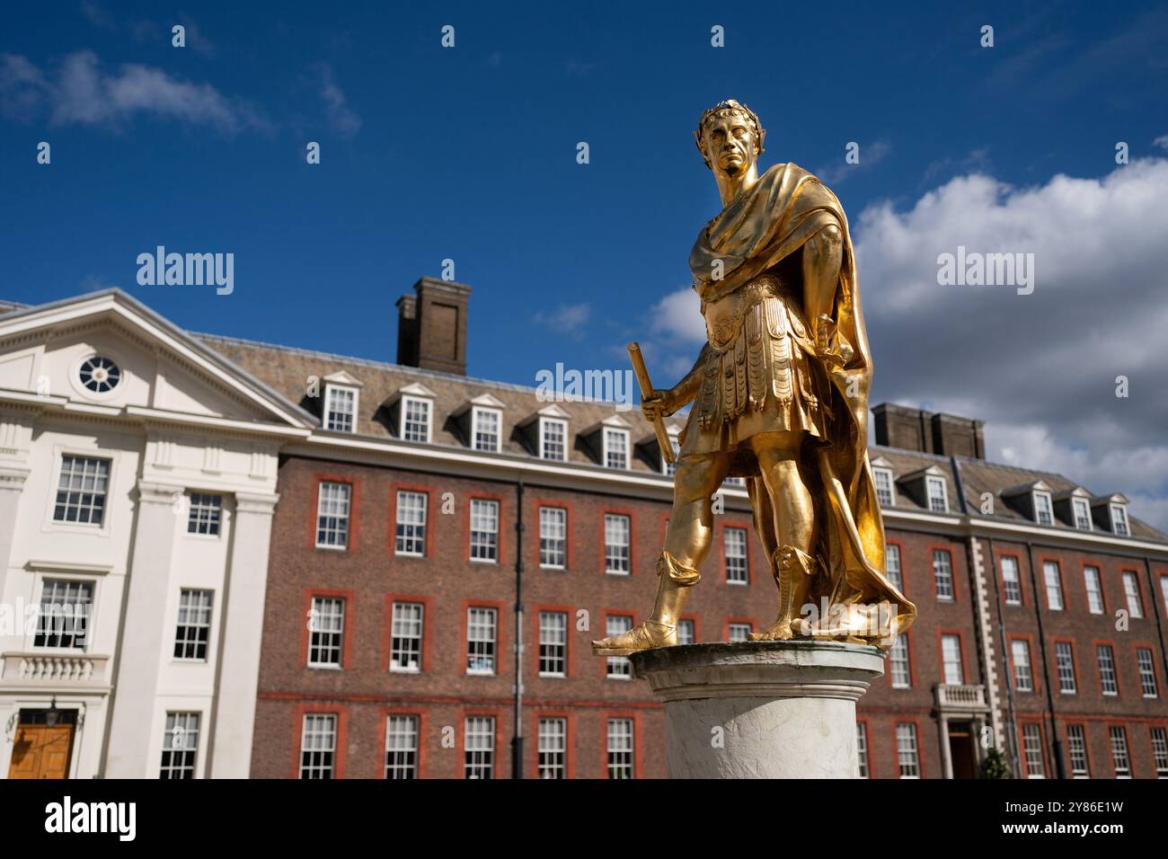 Gilded bronze statue of King Charles II in the attire of a Roman ...