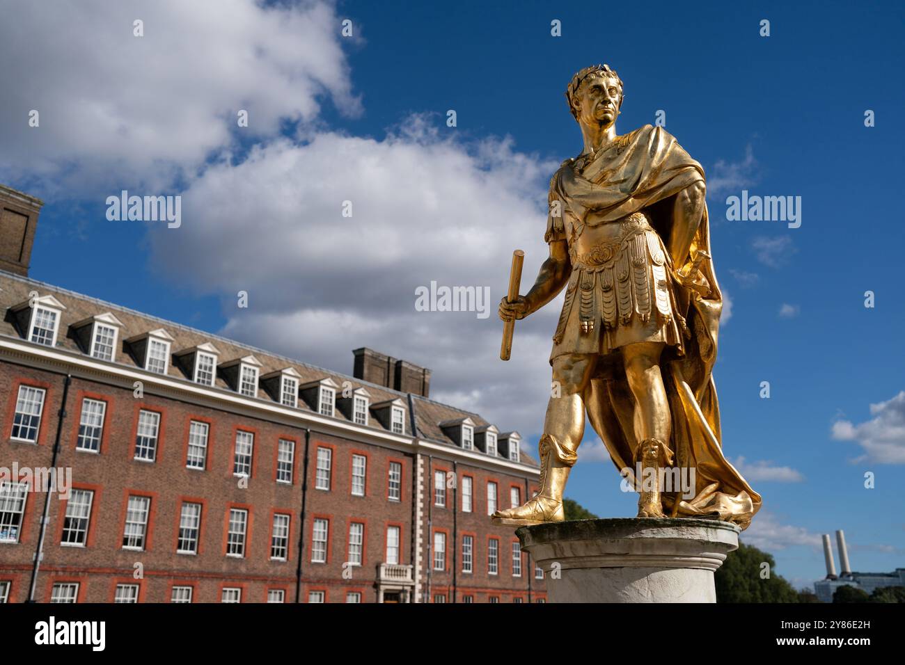 Gilded bronze statue of King Charles II in the attire of a Roman ...