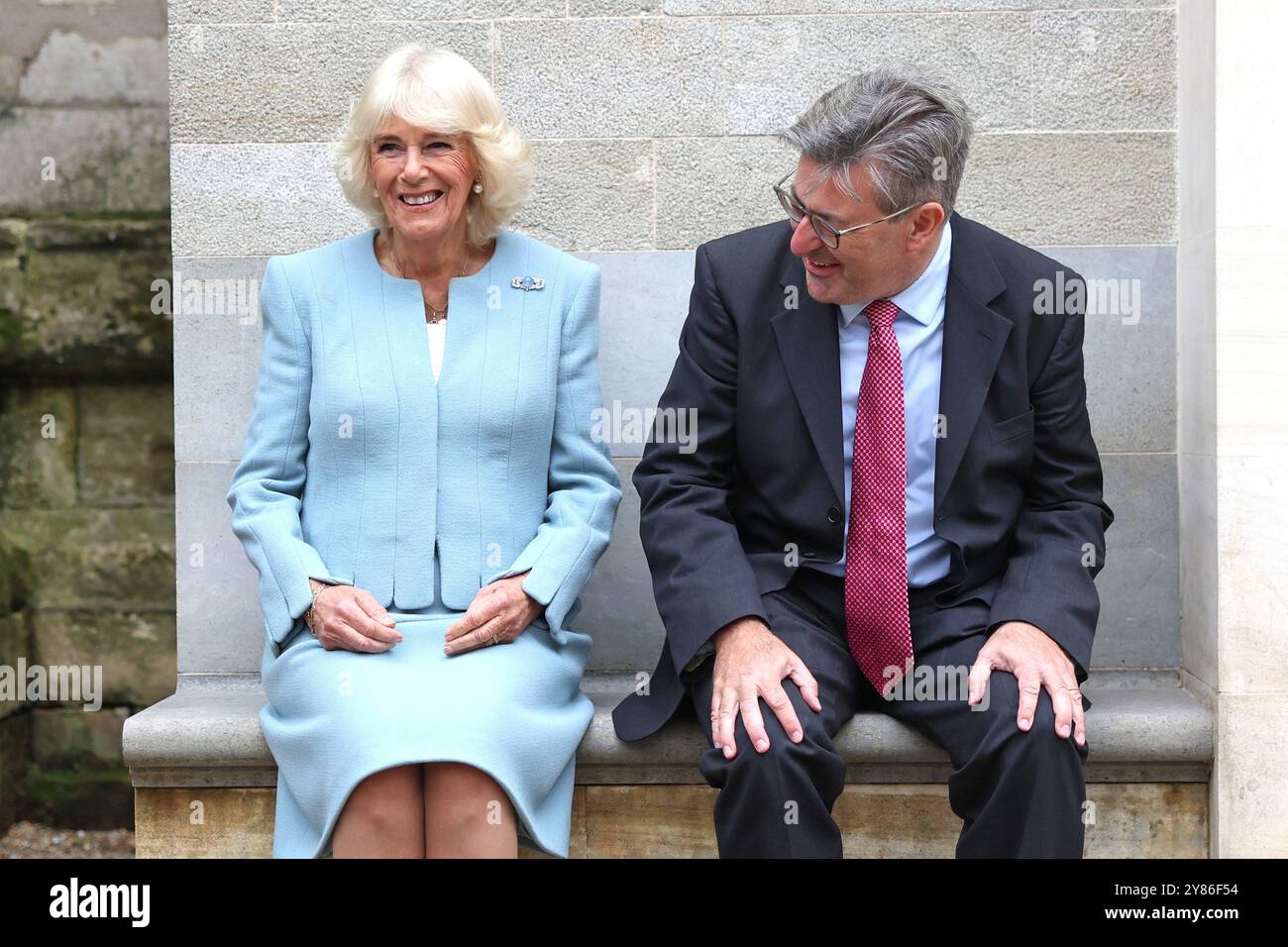 Queen Camilla with architect, Ptolemy Hugo Dean during a visit to the ...