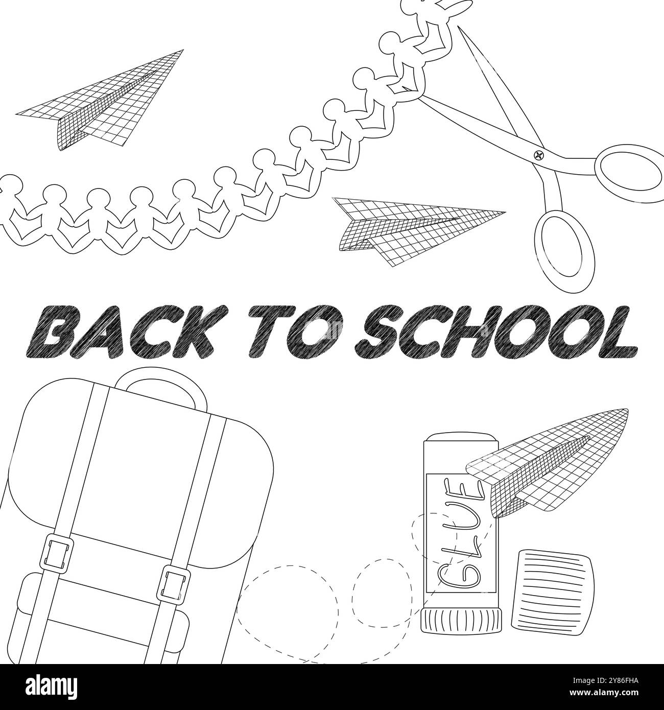 Simple black white scissors cartoon hi-res stock photography and images ...