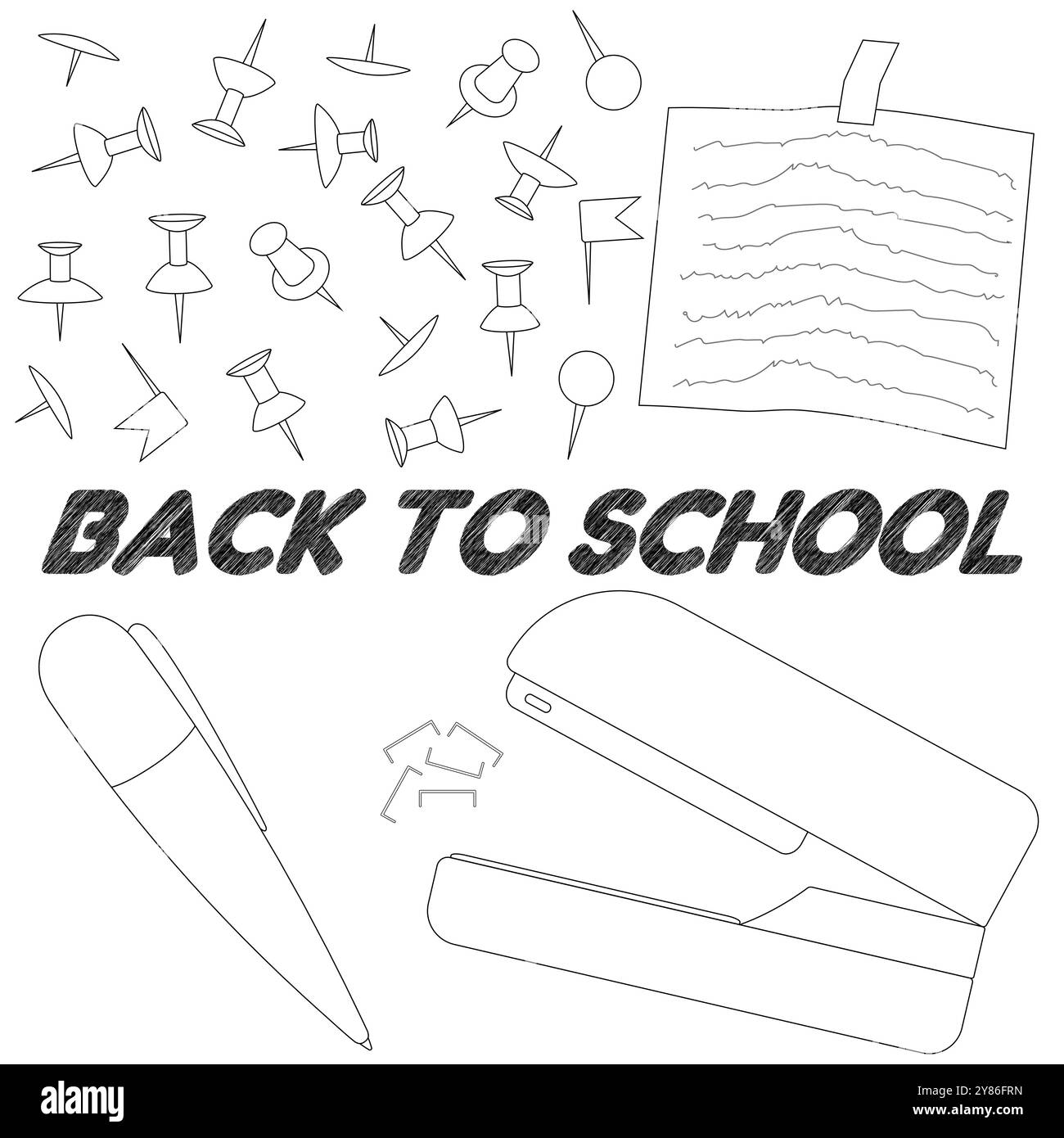 School Supplies Outline Border Of School Supplies On A Chalkboard