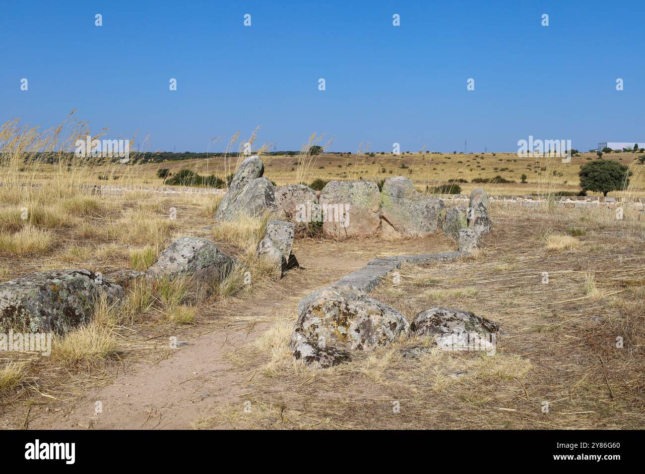 Megalithic architecture called The Prado de Las Cruces Dolmen in Avila ...