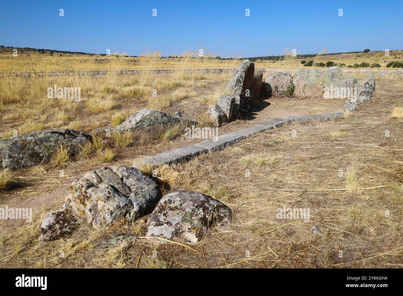 Megalithic architecture called The Prado de Las Cruces Dolmen in Avila ...