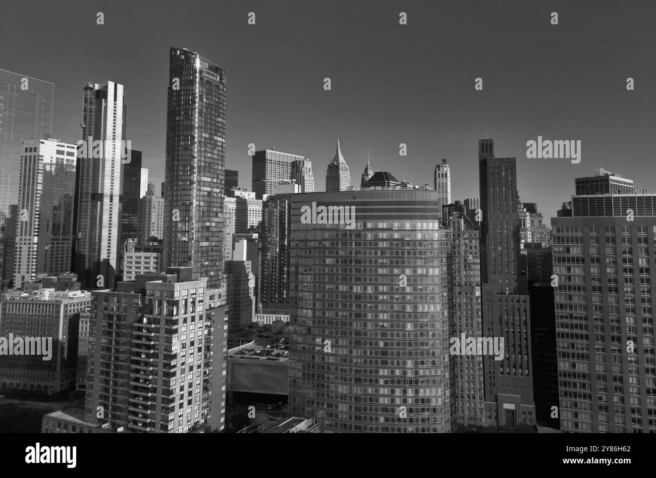 New York skyline from drone. New York over the Hudson river. Manhattan ...