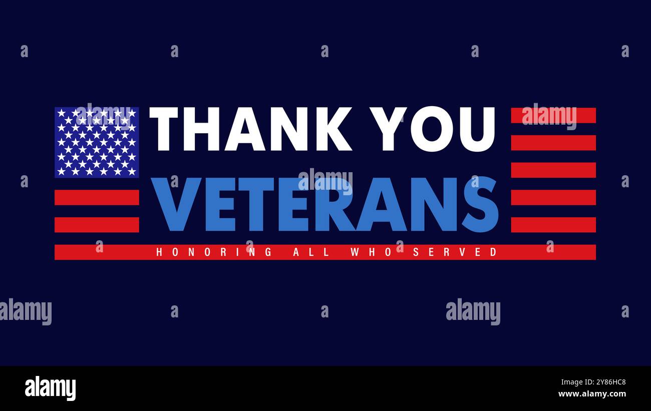 Thank You Veterans lettering banner. Honoring all who served, creative ...