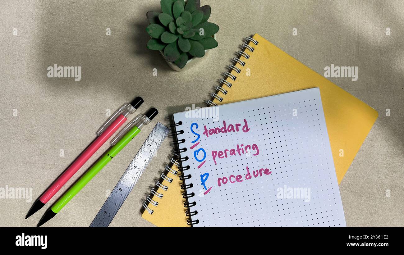 Concept of SOP - Standard Operating Procedure write on book isolated on ...