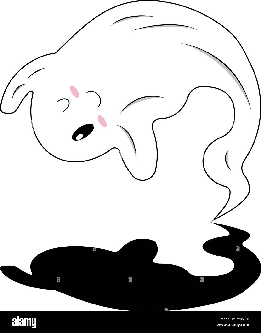 White ghost suitable for Halloween designs. Ghost wearing pink holds ...