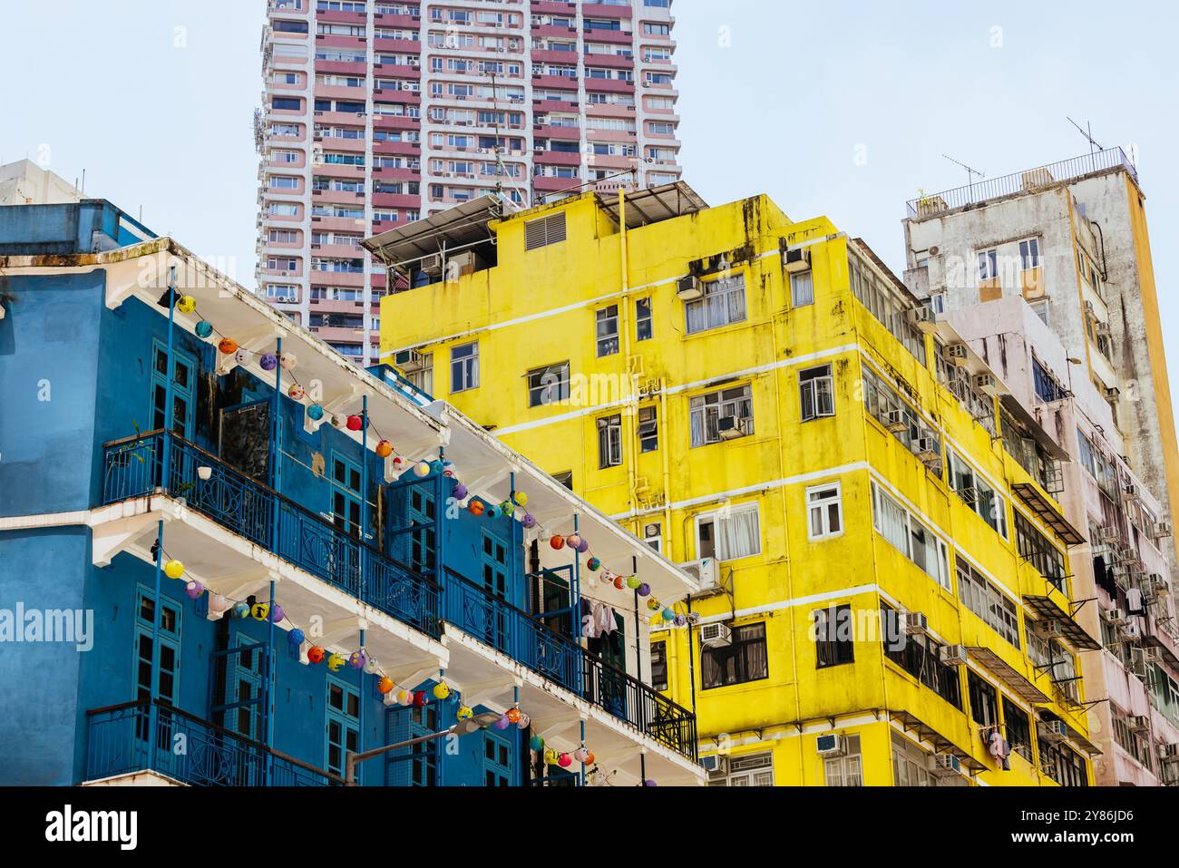 Blue House in Wan Chai Hong Kong Stock Photo - Alamy