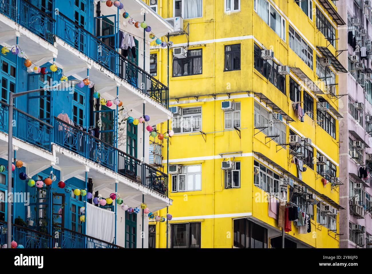 Blue House in Wan Chai Hong Kong Stock Photo - Alamy