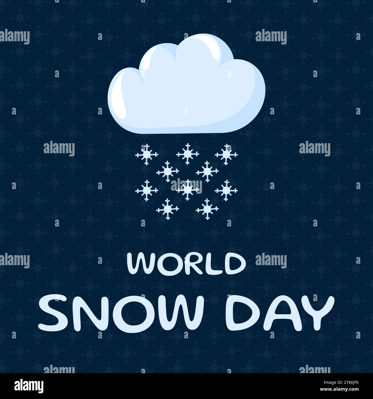 World Snow Day celebrating banner with snow cloud Stock Vector Image ...