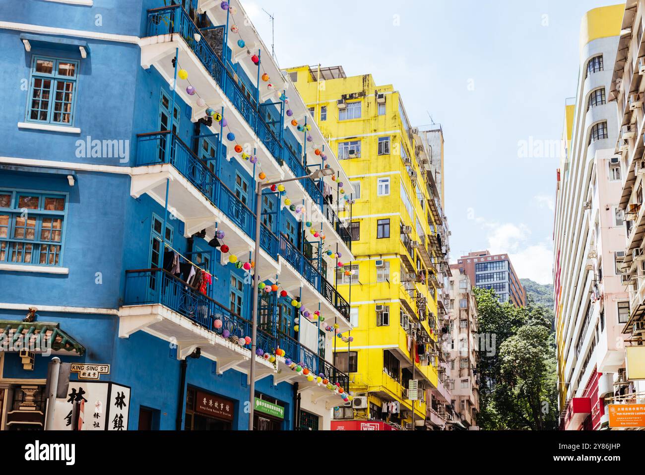 Blue House in Wan Chai Hong Kong Stock Photo - Alamy
