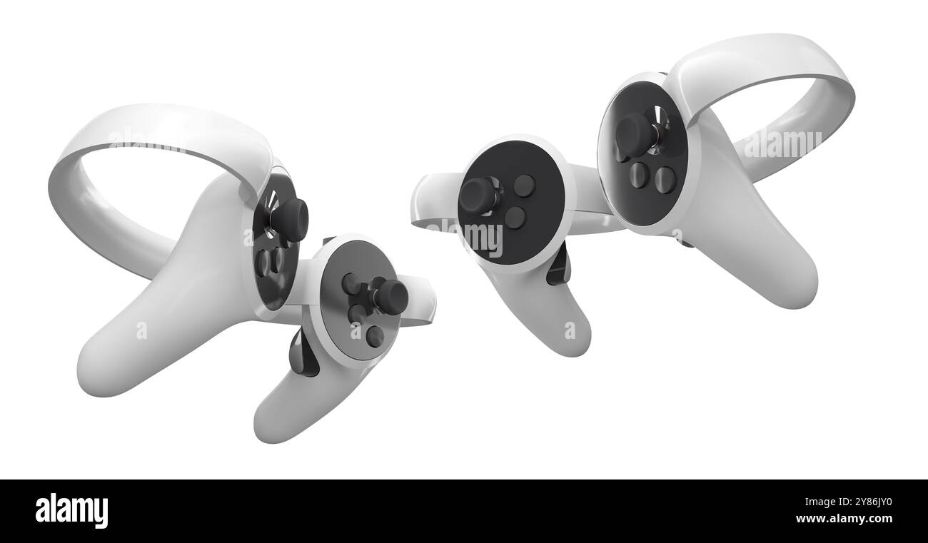 Virtual reality controllers for online and cloud gaming isolated on ...