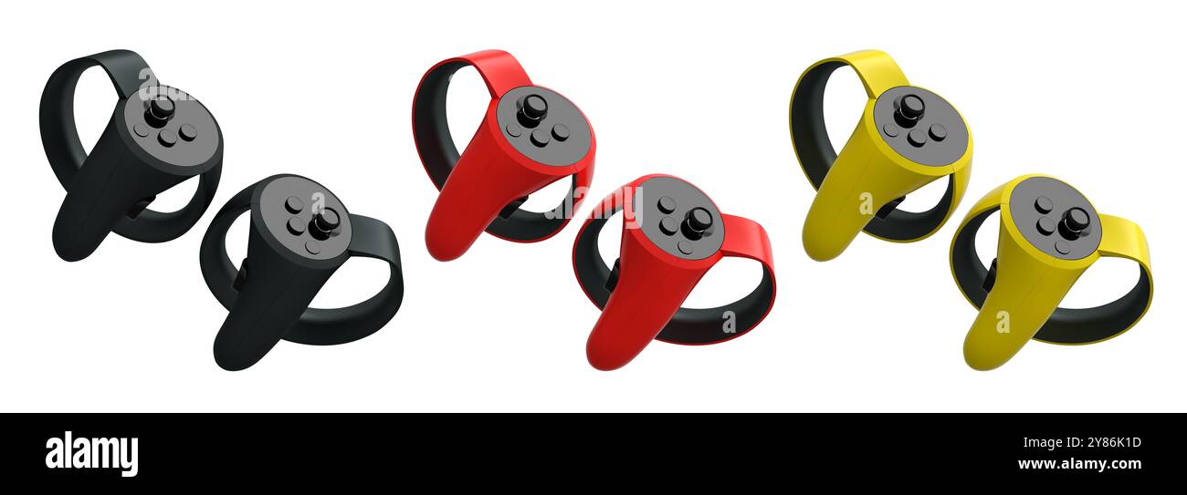 Virtual reality controllers for online and cloud gaming isolated on ...