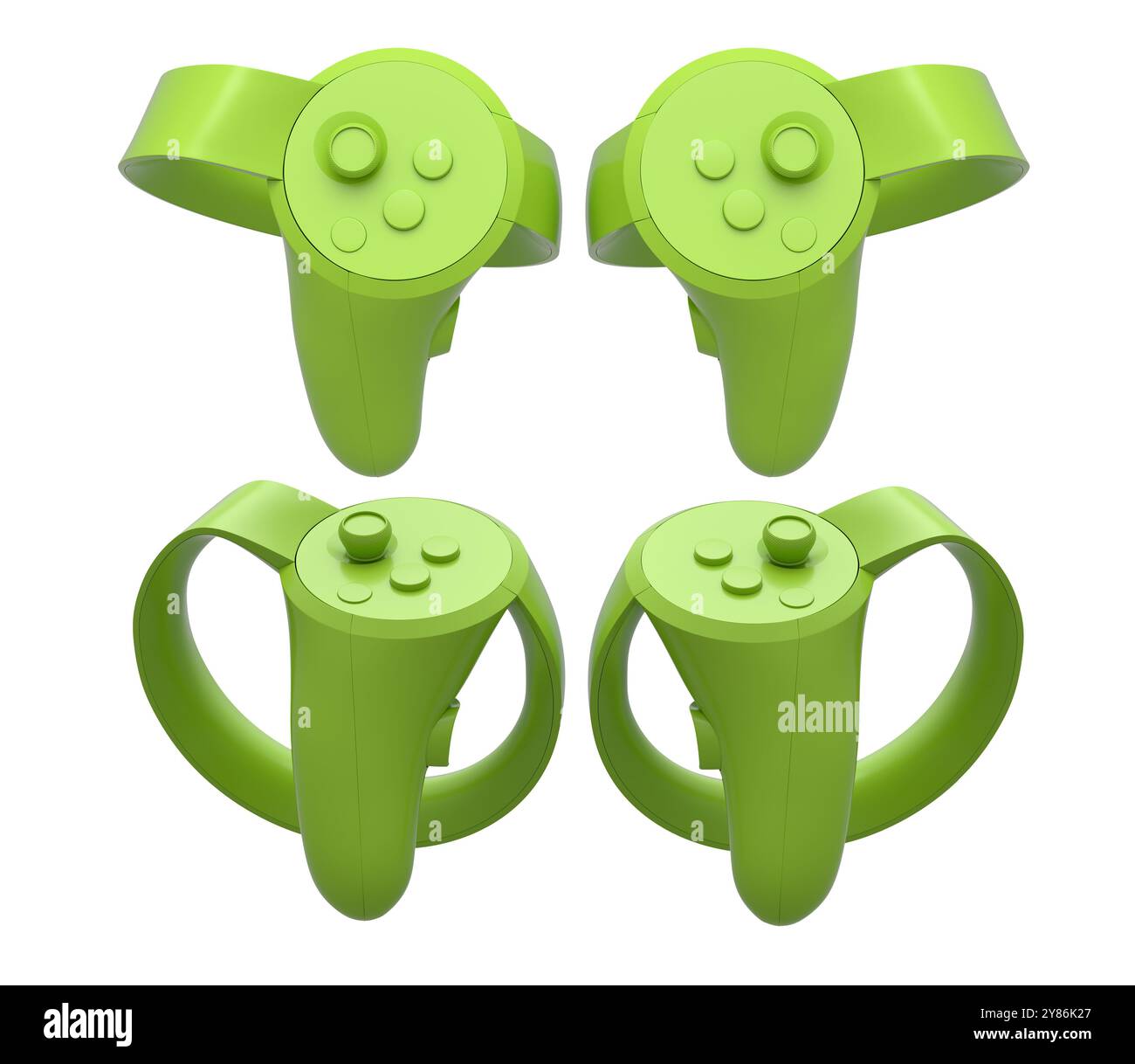 Virtual reality controllers for online and cloud gaming isolated on ...