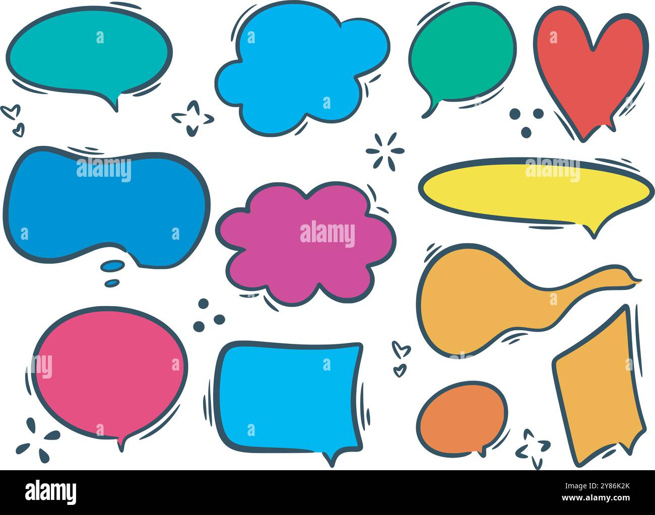 Comment bubbles different shape Stock Vector Images - Alamy