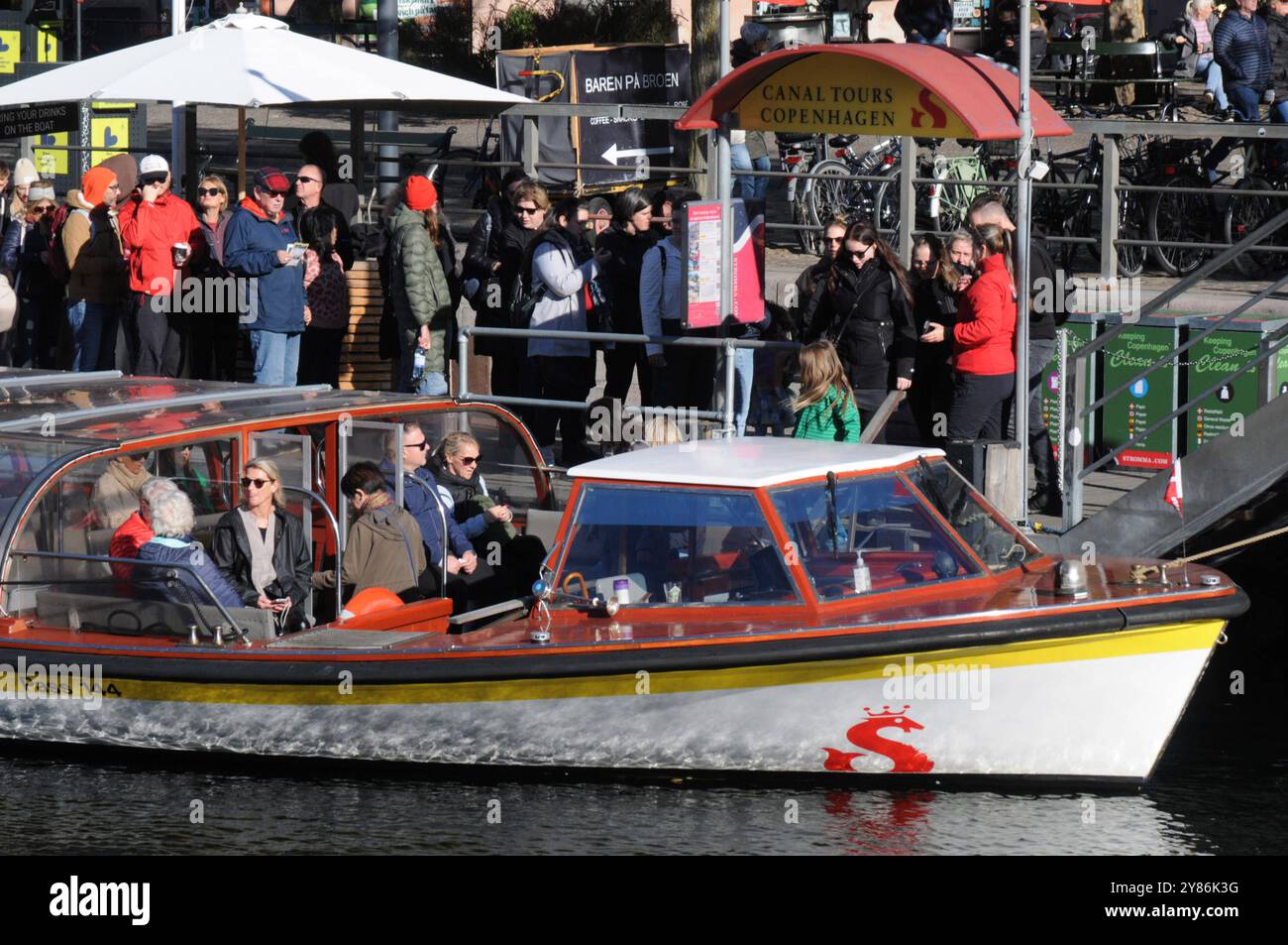 Copenhagen/ Denmark/03 October 2024/ Travelers boat ride canal tours ...