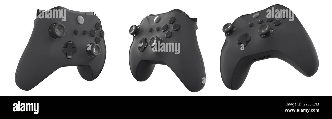 Collection of gaming controllers with different colors and designs for ...