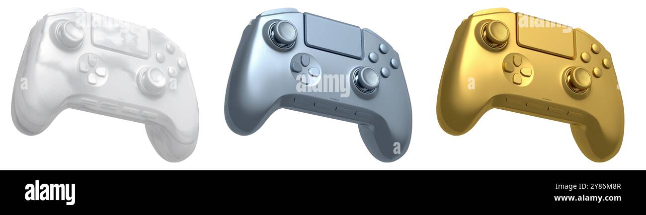 Collection of gaming controllers with different colors and designs for ...