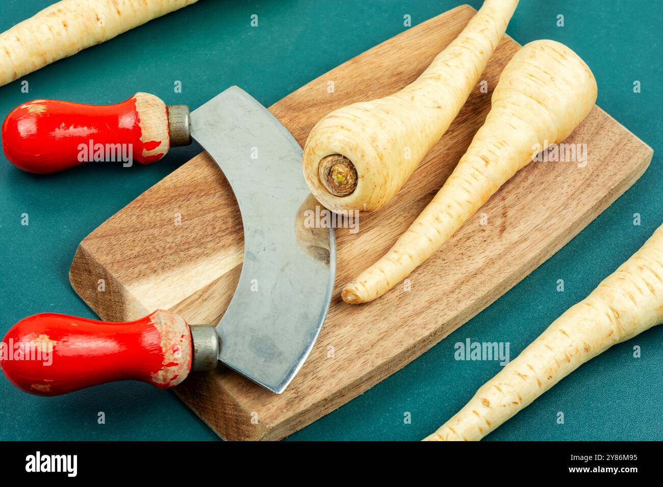 Raw parsnip roots on the kitchen table. Root vegetables Stock Photo - Alamy
