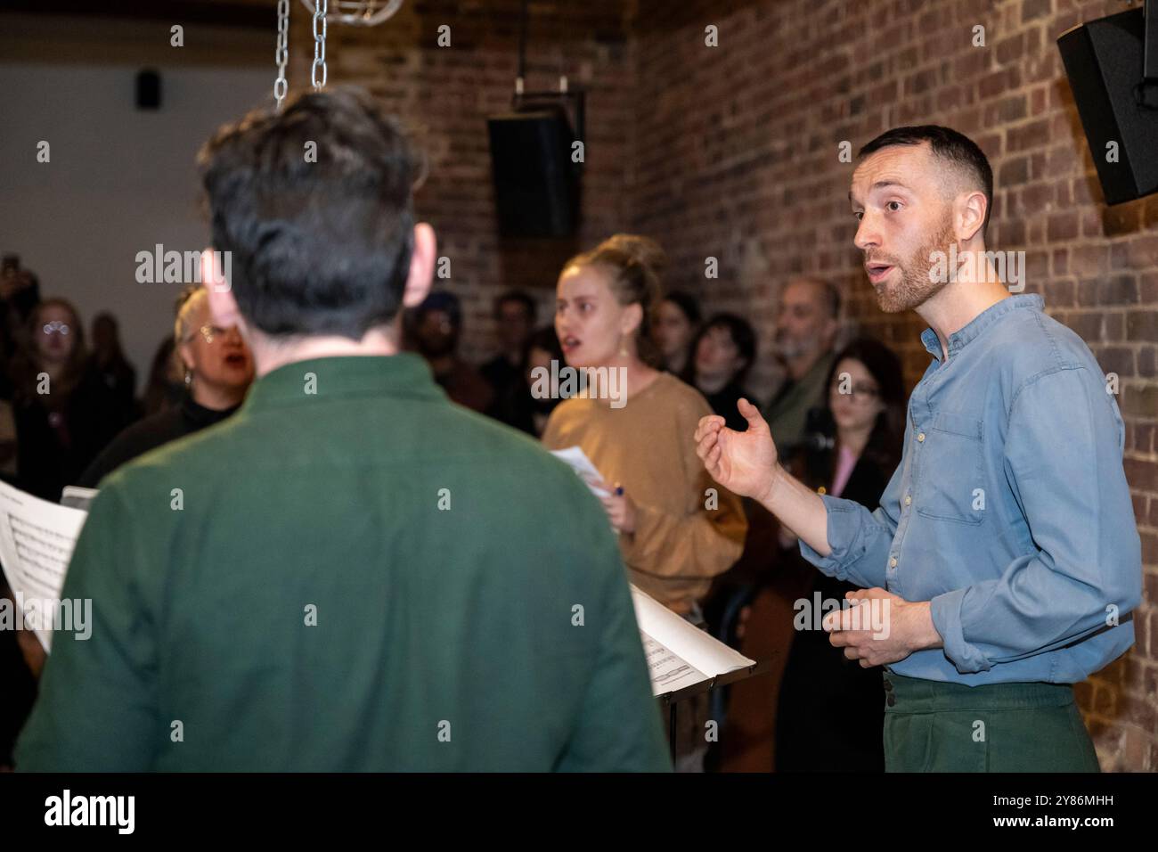 London, UK. 3 October 2024. Belfast-based HIVE Choir perform ...