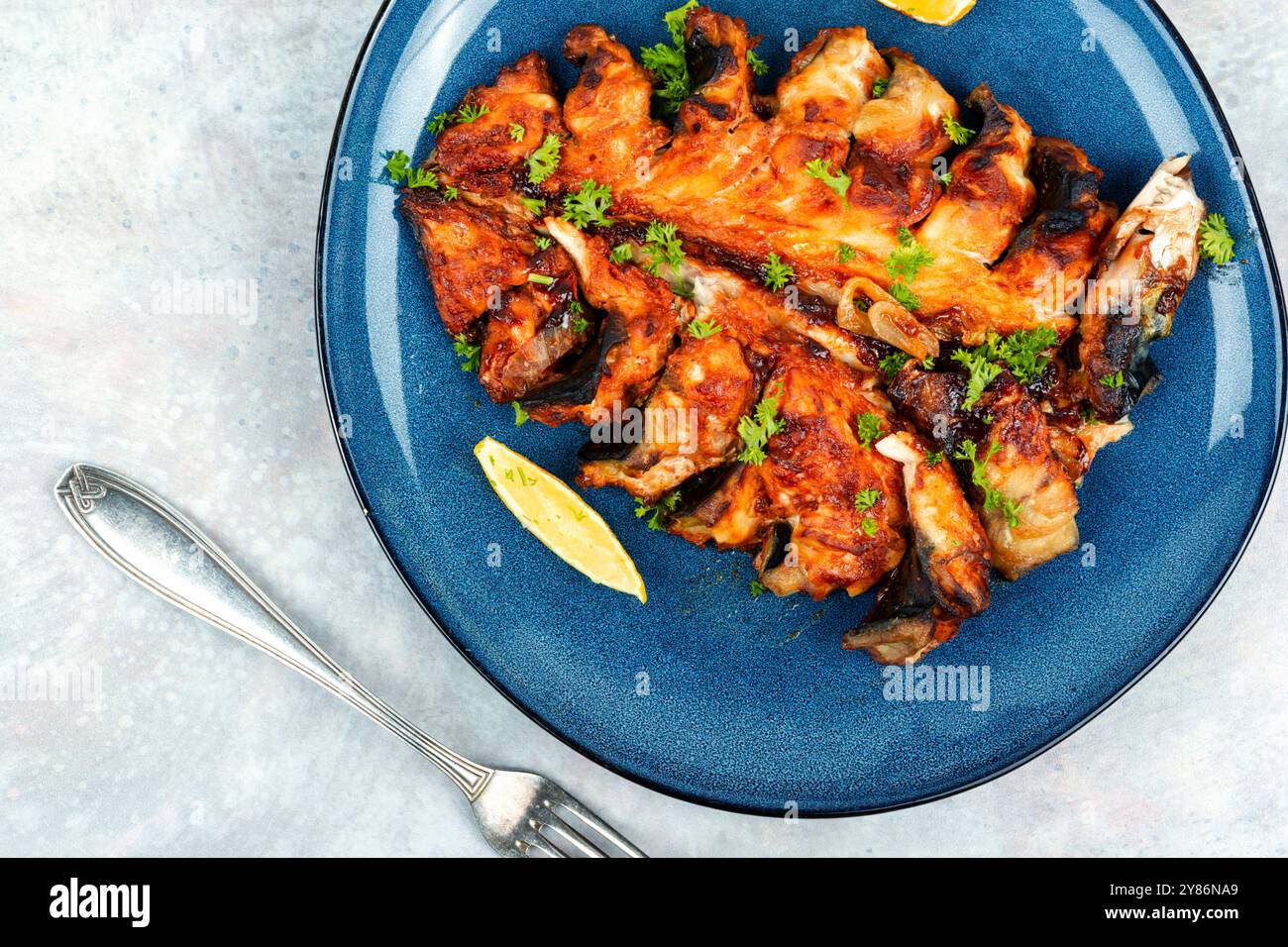 Roasted fillets of mackerel fish. Fried mackerel fish Stock Photo - Alamy