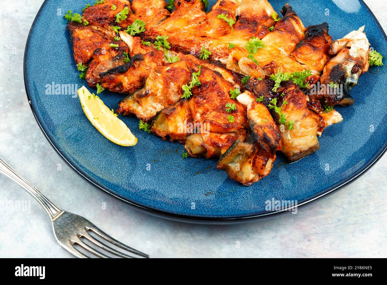 Roasted fillets of mackerel fish. Fried mackerel fish Stock Photo - Alamy