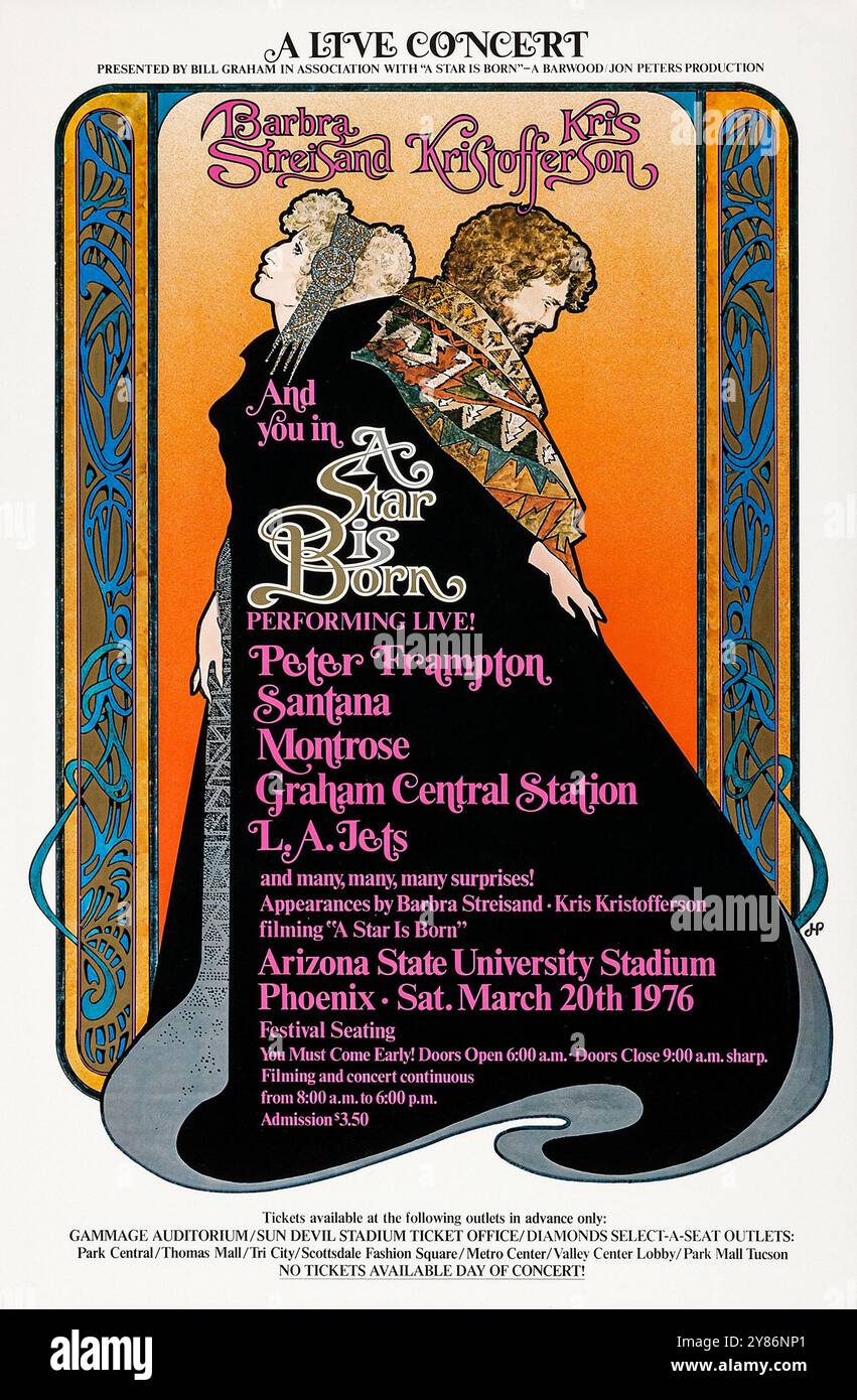 A Star is Born concert poster 1976 - Barbra Streisand, Kris ...
