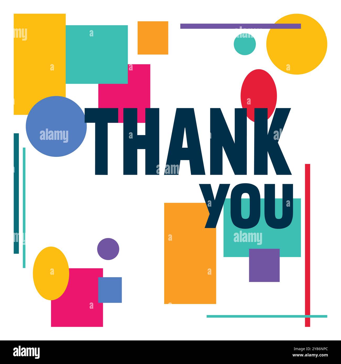 Shapes and text. Colourful thank you typography Stock Vector Image ...