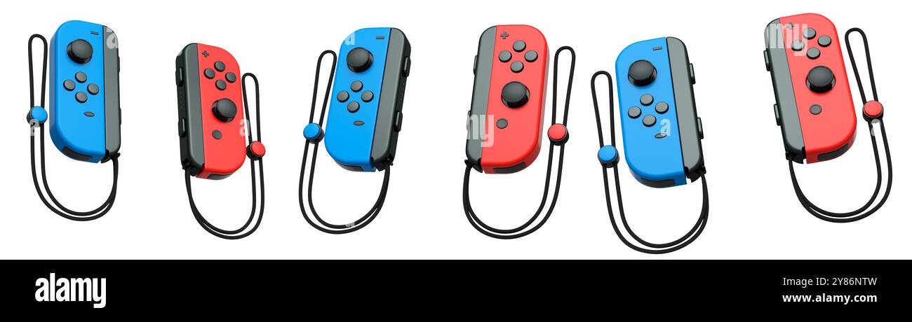 Realistic video game controllers console isolated on white background ...