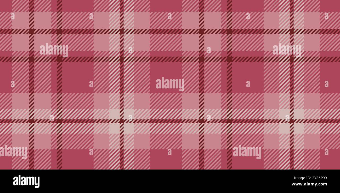A seamless tartan pattern in shades in pink and red color composed of ...