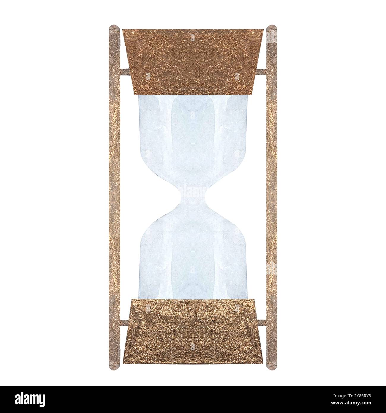 Metal hourglass watercolor illustration isolated on white. Hand painted ...