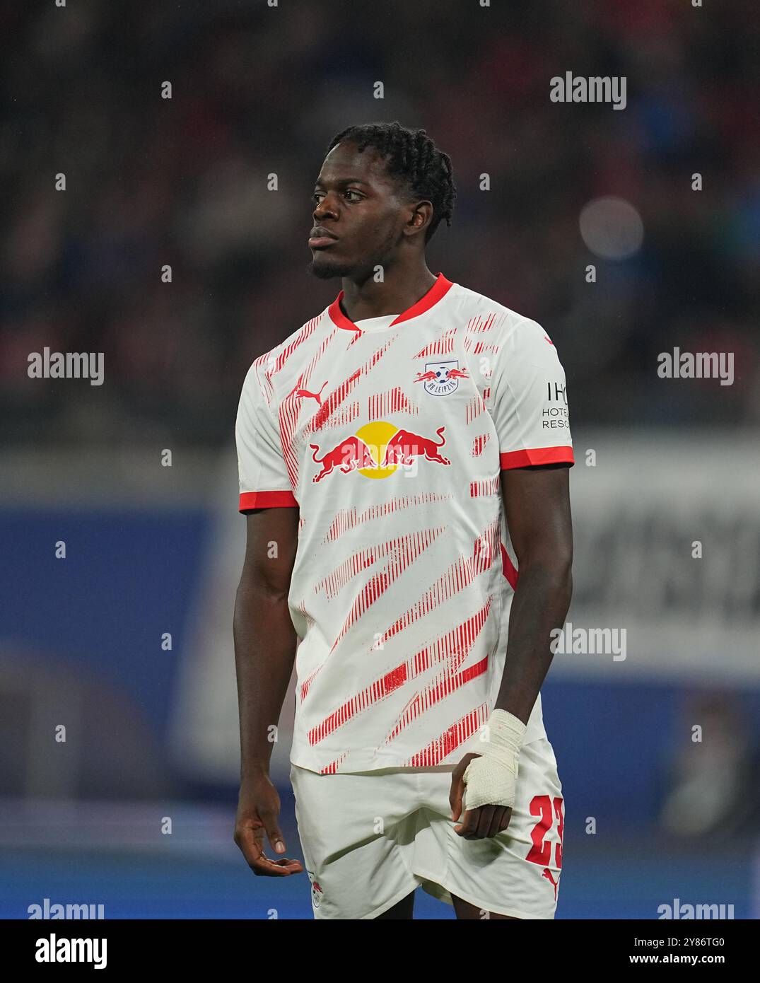 Leipzig, Germany. 2 October, 2024. Castello Lukeba of Leipzig during ...