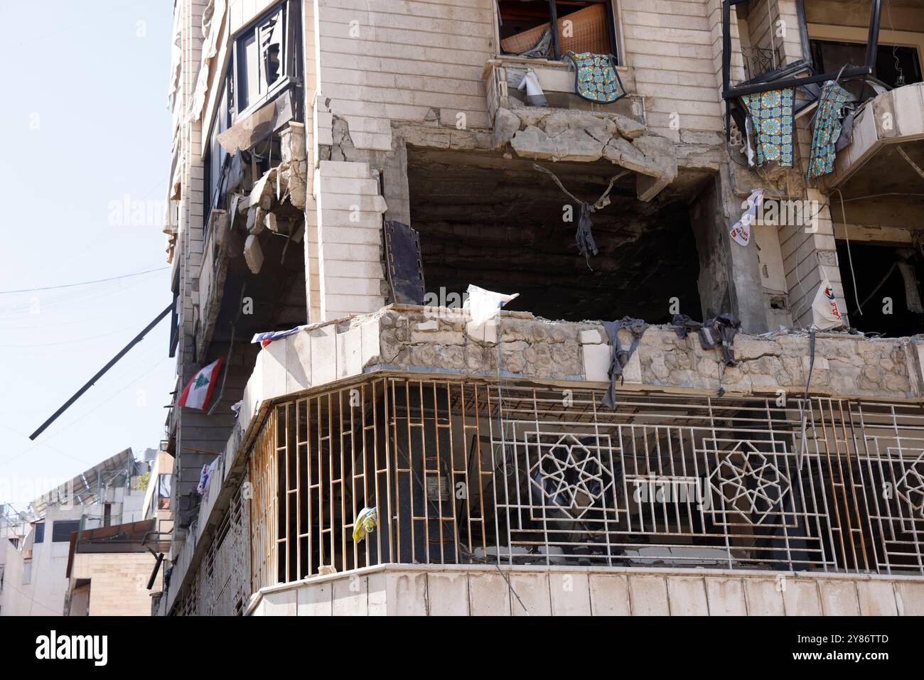 Bachoura, Lebanon. 03rd Oct, 2024. The Civil Defense building, attacked ...
