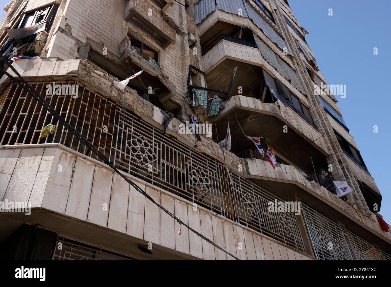 Bachoura, Lebanon. 03rd Oct, 2024. The Civil Defense building, attacked ...