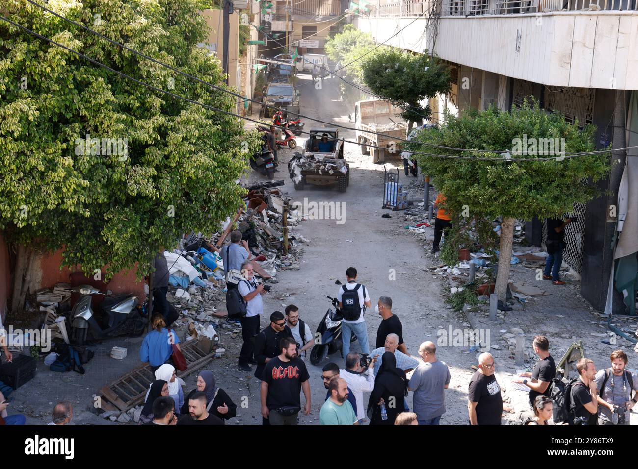 Bachoura, Lebanon. 03rd Oct, 2024. The Civil Defense building, attacked ...